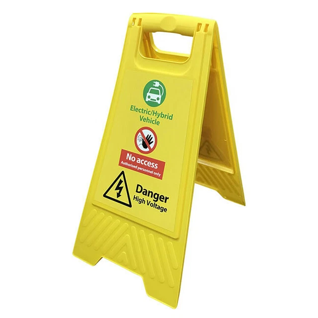 HYBRID WARNING A Frame Floor Sign Electric Vehicle Hybrid Warning Sign ...