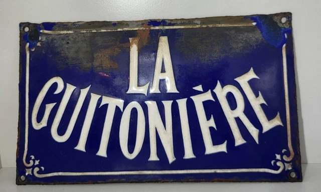 ANCIENNE PLAQUE ÉMAILLÉE rare ecriture oblique EUR 1,00 - PicClick FR