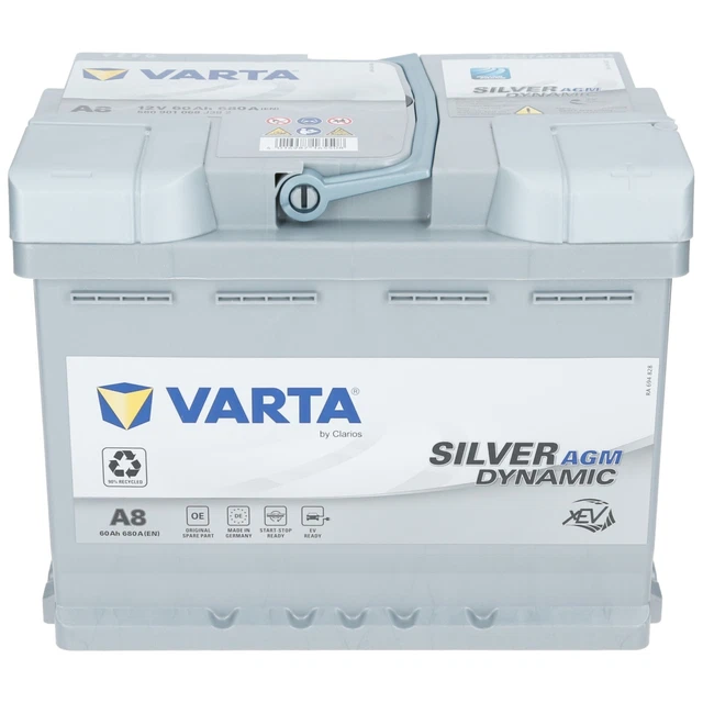 VARTA A8 12V 60Ah AGM Autobatterie Starterbatterie AGM Start Stop D52 £ ...