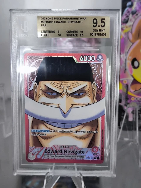 ONE PIECE TCG OP02-001 Edward Newgate Alt Art Card BGS 9.5 Paramount ...