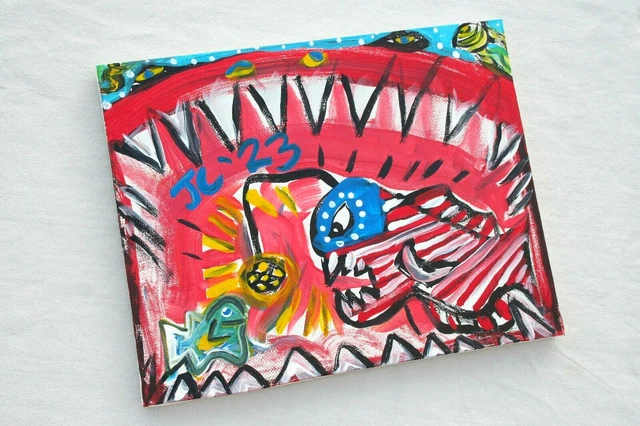 JAWS AMERICAN ANGLER FISH FLAG Jr CHARLIE FAST OUTSIDER POLITICAL FOLK ...