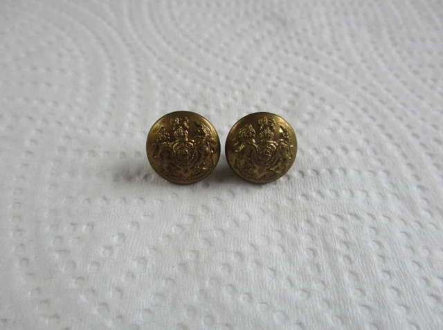 BRITISH ARMY PAIR:&GENERAL SERVICE CAP BUTTONS" (12mm, WW1-WW2 Period ...