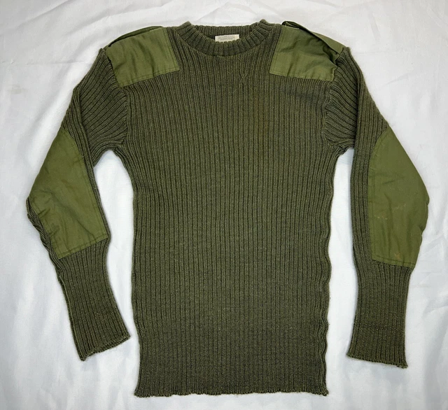 VTG BRITISH MILITARY C.O.R.P. Green Uniform Sweater Jersey Size 4 £18. ...