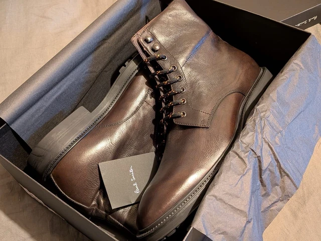 BNIB PAUL SMITH Arno Dark Brown Leather Ankle Boots Uk 9 Eu 43 New £218 ...