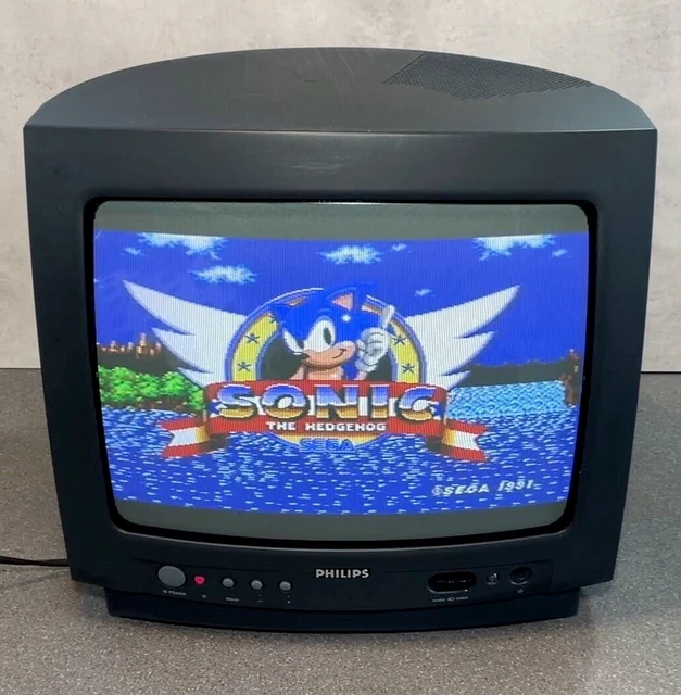 PHILIPS 14& INCH CRT Cube TV - Black - Video Retro Gaming Display ...