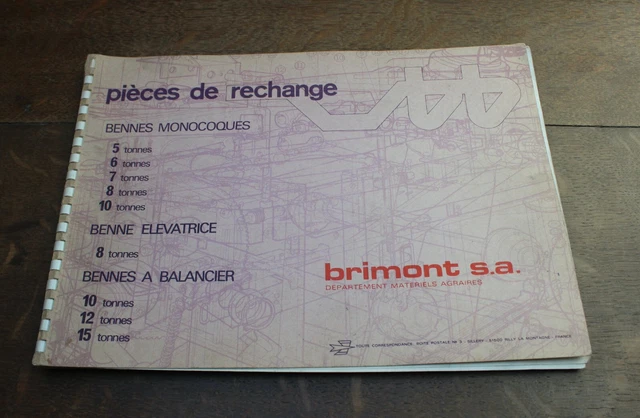 TRACTEUR, MATÉRIELS AGRICOLES. Remorques, bennes Brimont. Manuels de pièces. EUR 5,00 - PicClick FR