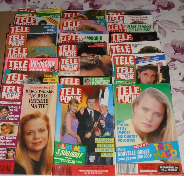 LOT DE 25 télépoche télé poche anciens années 80 et 90 EUR 40,00 - PicClick FR