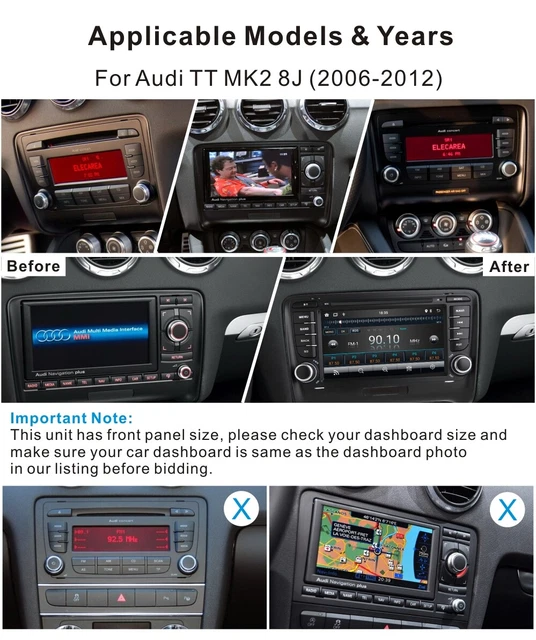 PER AUDI TT MK2 8J 2006-2012 Auto Radio Stereo GPS Sat Nav WIFI BT ...