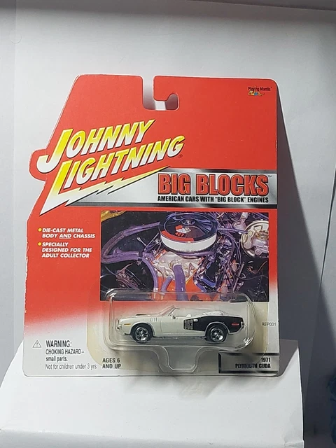 JOHNNY LIGHTNING 1/64 🇨🇵 1971 Plymouth cuda , Serie "Big Blocks" EUR 10 ...