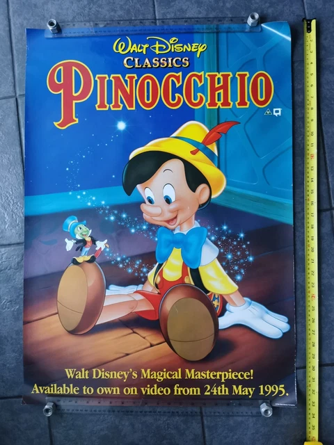 WALT DISNEY'S CLASSIC Pinocchio 1995 Official Video Release Poster ...
