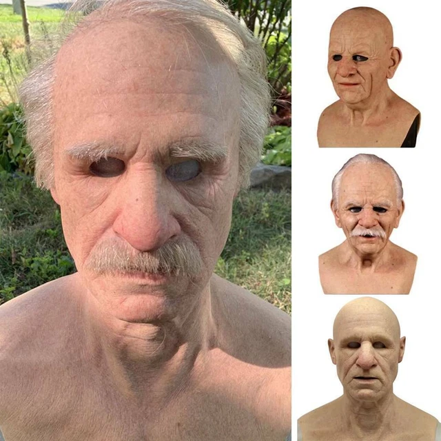 Latex Old Man Mask Male Disguise Realistic Full Face Prop Halloween