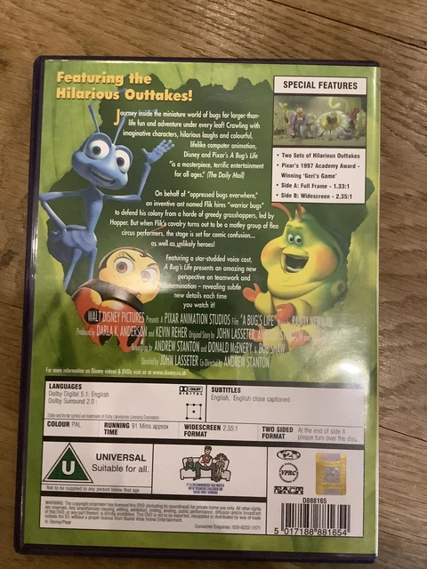 Disney Pixar A Bugs Life Dvd £100 Picclick Uk