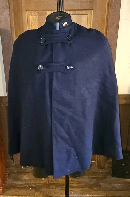 VTG WW2 1940S WWIl Nurses US Navy Blue Red Wool Bruck's Cape Coat Cloak ...