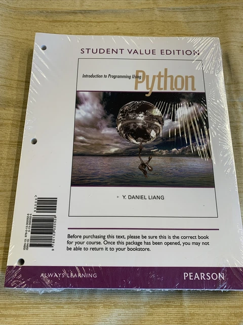 INTRODUCTION TO PROGRAMMING Using Python - Loose Leaf, by Liang Y ...