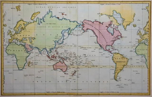 WORLD MAP - Ambroise Tardieu 1834 - Map Generale du Voyage Pictoresque ...