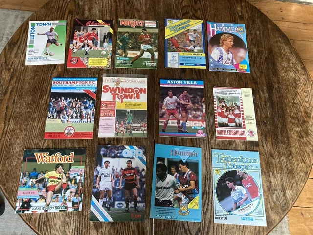 JOB LOT / Bundle Norwich Football Programmes Away (1987-1994) - 28 ...
