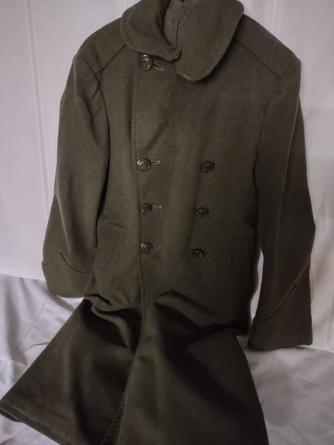 VINTAGE WW2 US Marine Corps laine verte tranchée pois uniforme ...