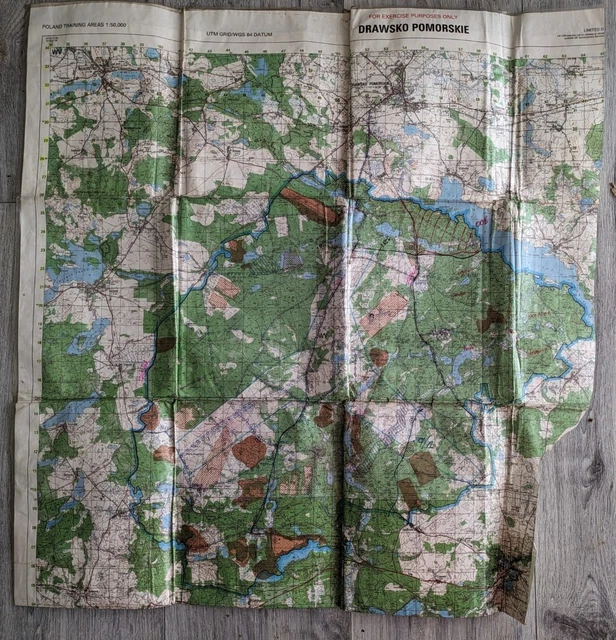 BRITISH ARMY MAP Section Of A Training Area In Poland Drawsko Pomorskie ...