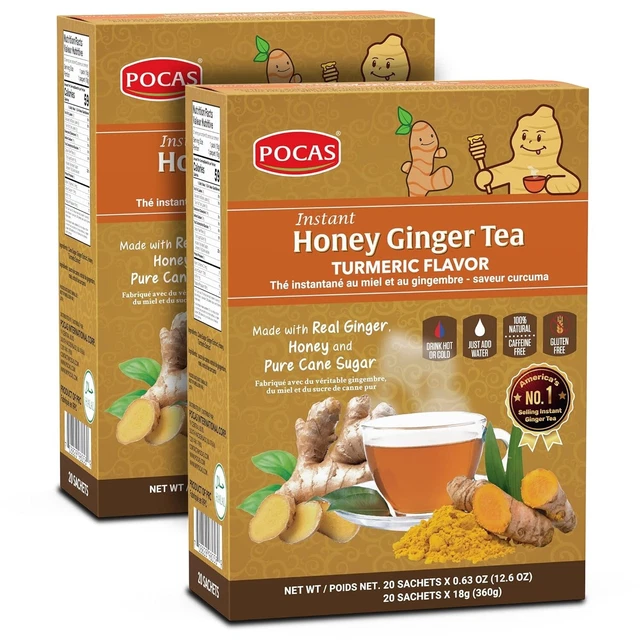 POCAS HONEY GINGER Tea with Turmeric (2 pack) Best BY 06/2026 £11.84 ...