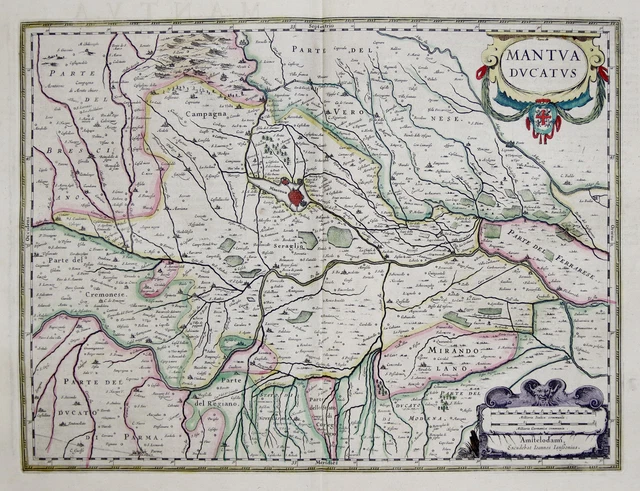 MAPPA ORIGINALE INCISIONE su rame ducato di Mantova Janssonius 1638 EUR ...