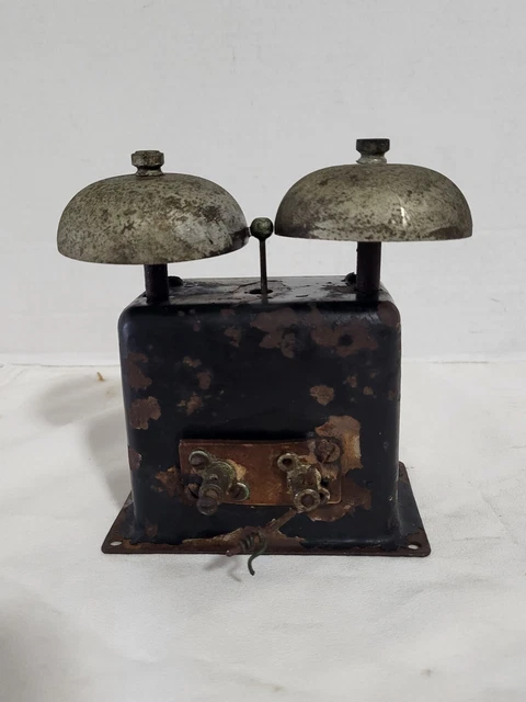 VTG ANTIQUE ELECTRIC Telephone Ringer Bell Box, Metal , Black Paint 🇺🇸 ...
