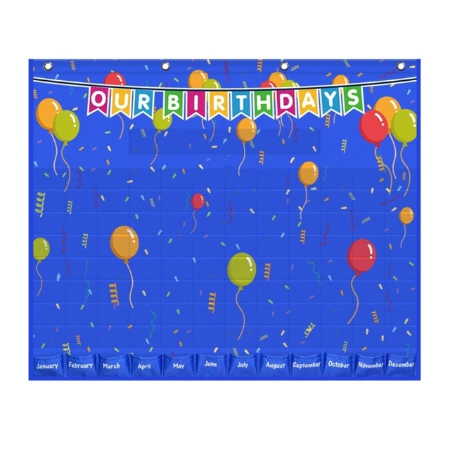 HAPPY BIRTHDAY POCKET Chart for Classroom Birthday Graph Pocket Chart ...
