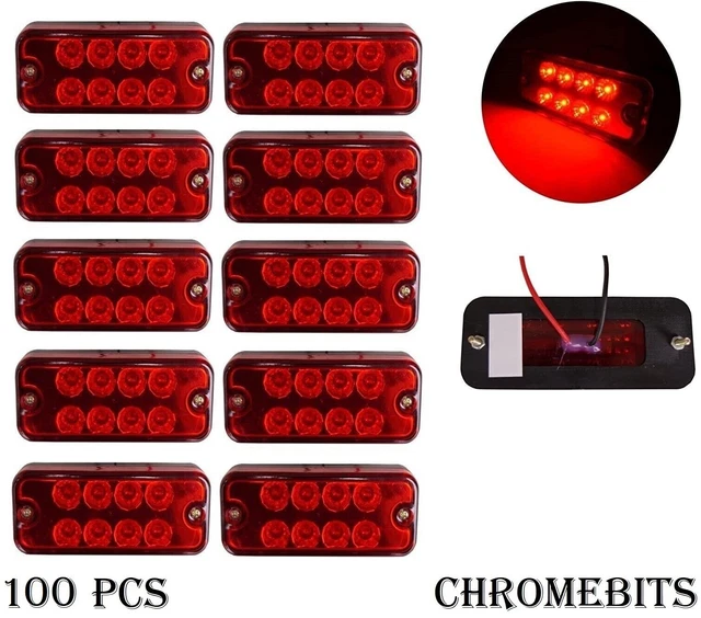 ROUGE MARQUEUR ARRIÈRE LED 100x Remorque Camion Récupération Position ...