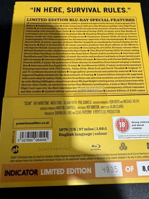 SCUM LIMITED EDITION Blu-ray Indicator New £21.50 - PicClick UK