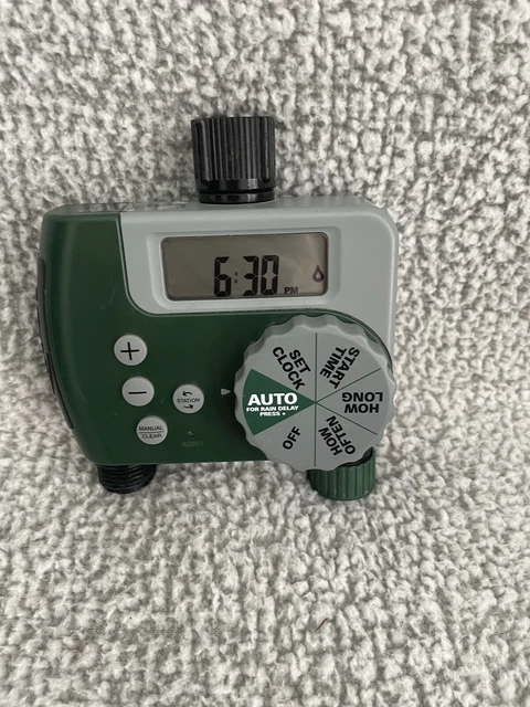 ORBIT 56503 2 Outlet Programmable Hose Faucet Timer Green Tested $29.99 ...