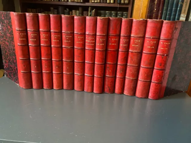HUGO VICTOR: ŒUVRES complètes illustrées lot de 13 vol. 1857 Alexandre ...