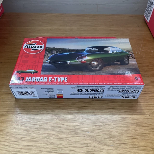 AIRFIX JAGUAR E Type Model Kit Classic Car Starter Set Scale 1:43 Paint ...