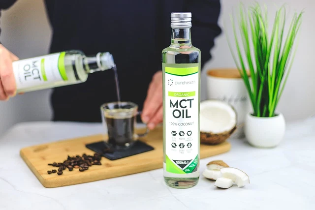 PURE ORGANIC MCT Oil Glass Bottle, Triple Steam Distilled, Premium 100% ...