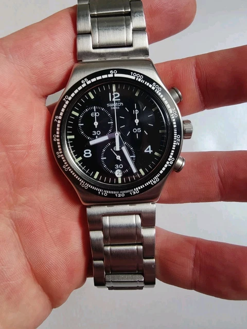 SWATCH IRONY YVS444GC Night Flight Chronograph Swiss Made Quartz £52.72 ...