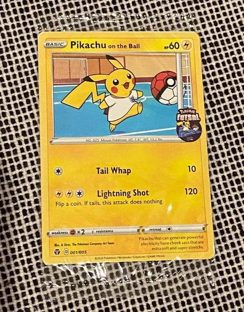 PIKACHU ON THE Ball 001/005 Pokémon TCG Futsal Card World Cup RARE NEW ...