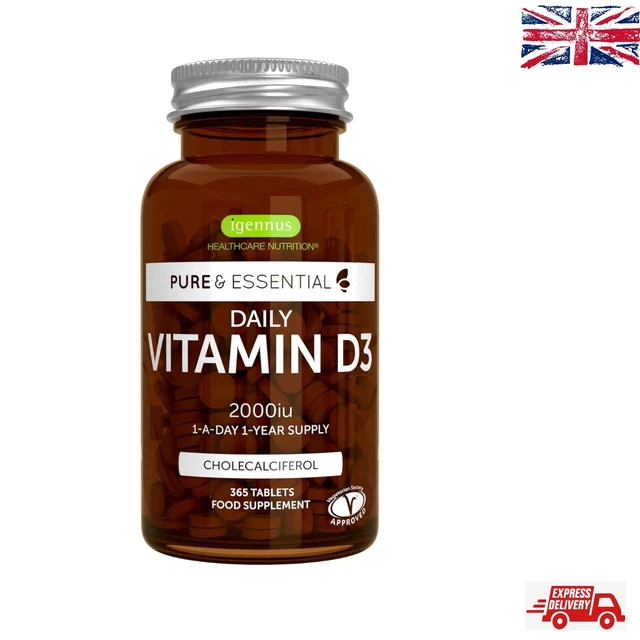 IGENNUS VITAMIN D3 2000 IU Tablets - Daily Immune Support for Adults ...