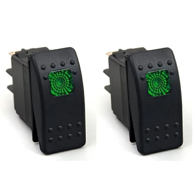 2-PACK 12V 20A LED On/Off Boat Marine SPST 3P Rocker Switch with Light ...
