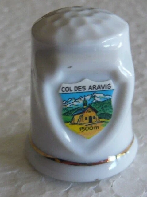 DÉ À COUDRE de collection en porcelaine décoré du col des Aravis en ...