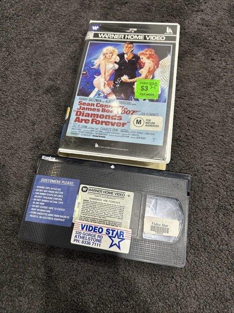 1983 BIG BOX VHS James Bond 007 DIAMONDS ARE FOREVER Warner Home Video Ex Rental $49.95 ...