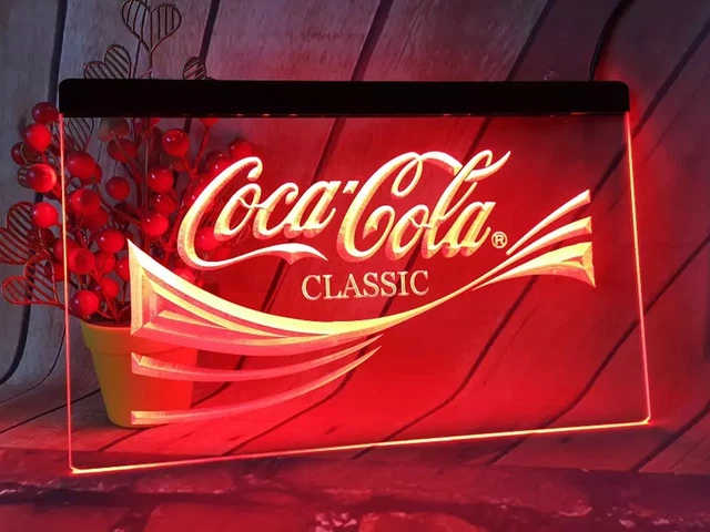 COCA COLA CLASSIC Led Neon Light Sign Man Cave Home Shop Cafe Bar Wall ...