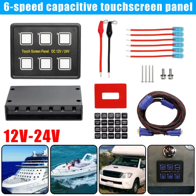 6 GANG SCHALTER Panel LED Schaltung Control Box Relais ON-Off System ...