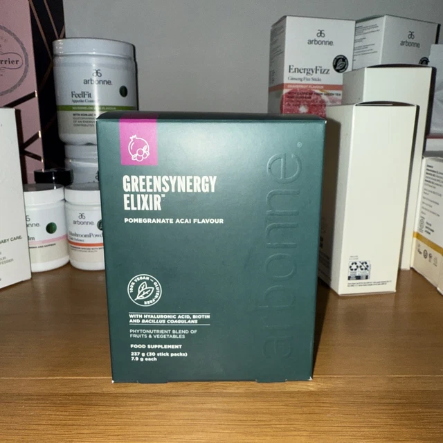 NEW! ARBONNE GREENSYNERGY Elixir Pomegranate Acai Flavour- 30 Sachet £ ...