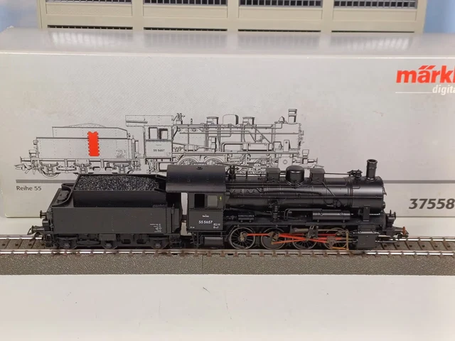 (293) MÄRKLIN H0 37558 Dampflok BR 55 der ÖBB digital mit OVP EUR 107 ...