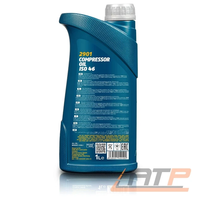 MANNOL 2X 1 L LITER COMPRESSOR OIL ISO 46 KOMPRESSORÖL KOMPRESSOR Öl ...