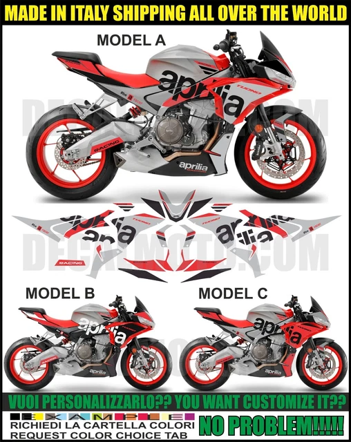 KIT AUTOCOLLANT STICKERS Compatible Tuono 660 Panneau Iridium Grey ...