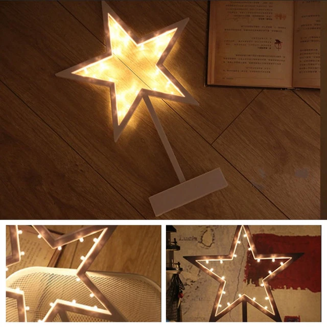 STAR SHAPE LED Night Light Table Night Lamp Home Room Xmas Christmas ...