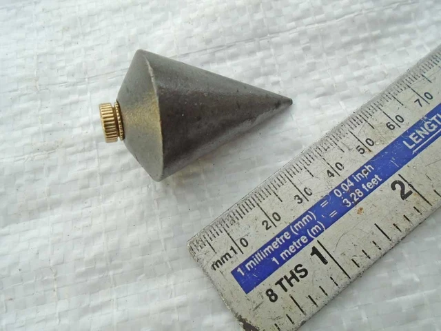 VINTAGE CAST IRON or Steel & Brass Plumb Bob 3.1oz, 90g Old Tool £4.00 ...