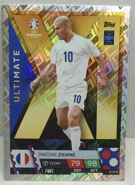CARTA TOPPS MATCH Attax Euro 2024 Zinedine Zidane #UXI8 Ultimate XI ...