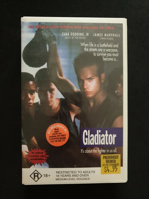 GLADIATOR - VIDEO Cassette Movie VHS R18+ JAMES MARSHALL, CUBA GOODING ...