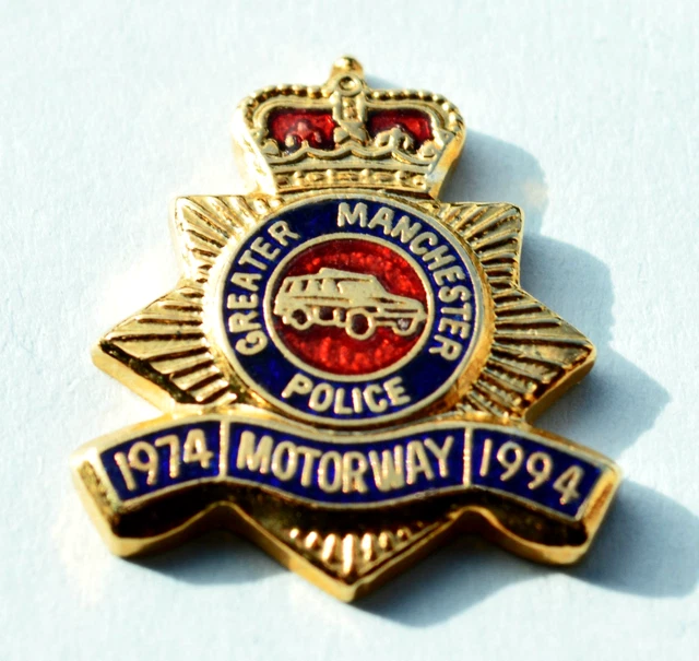 GREATER MANCHESTER POLICE MOTORWAY PATROL 1974-1994 Badge by Jeeves of ...