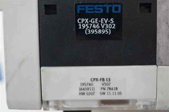 FESTO CPX-GE-EV-S ILOT de Vannes VMPA2-FB-EMS-4 MPA1-FB-EPL-G Complet EUR 887,39 - PicClick FR